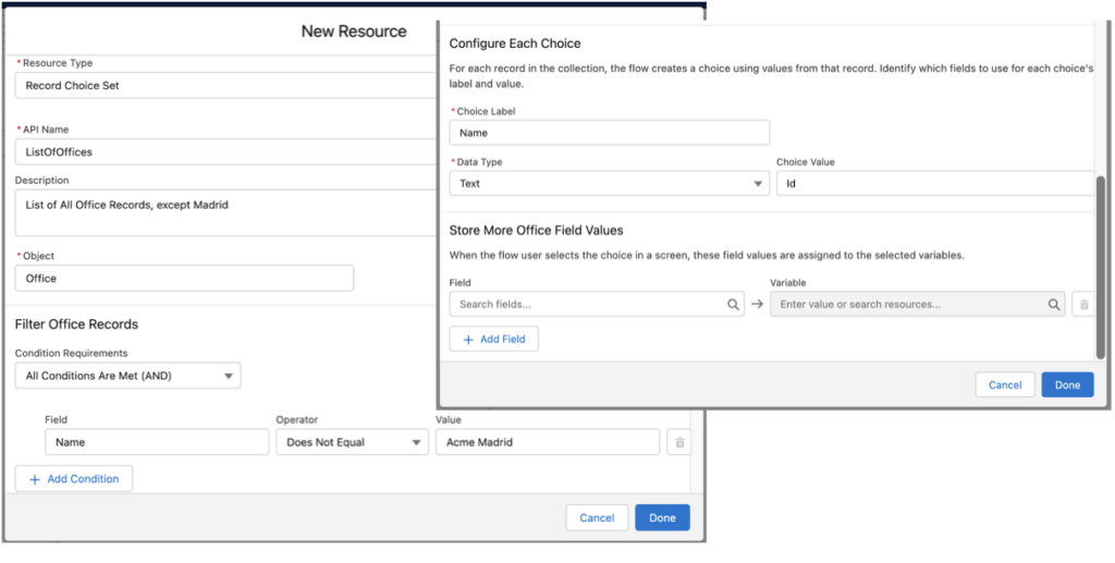Improving Salesforce Flow selection options - Fluido