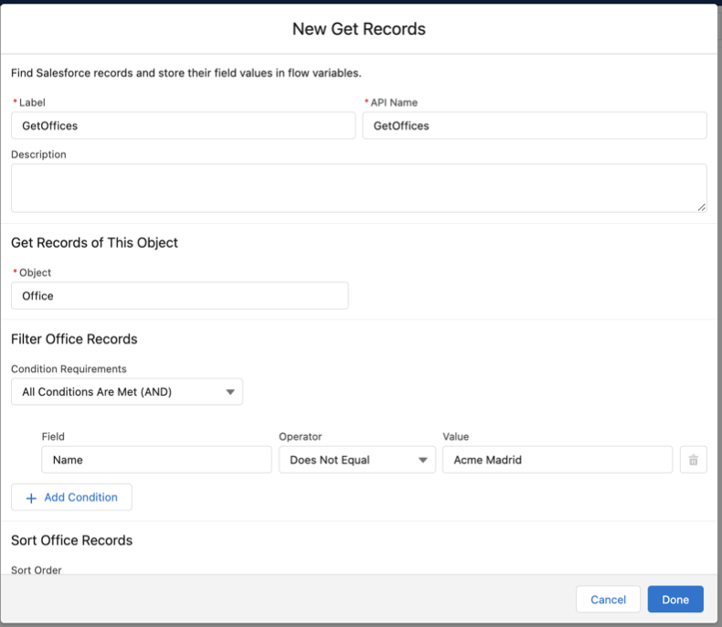 Improving Salesforce Flow selection options - Fluido