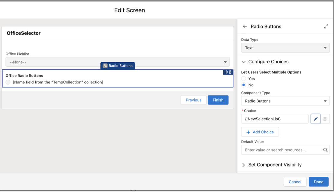 Improving Salesforce Flow selection options - Fluido