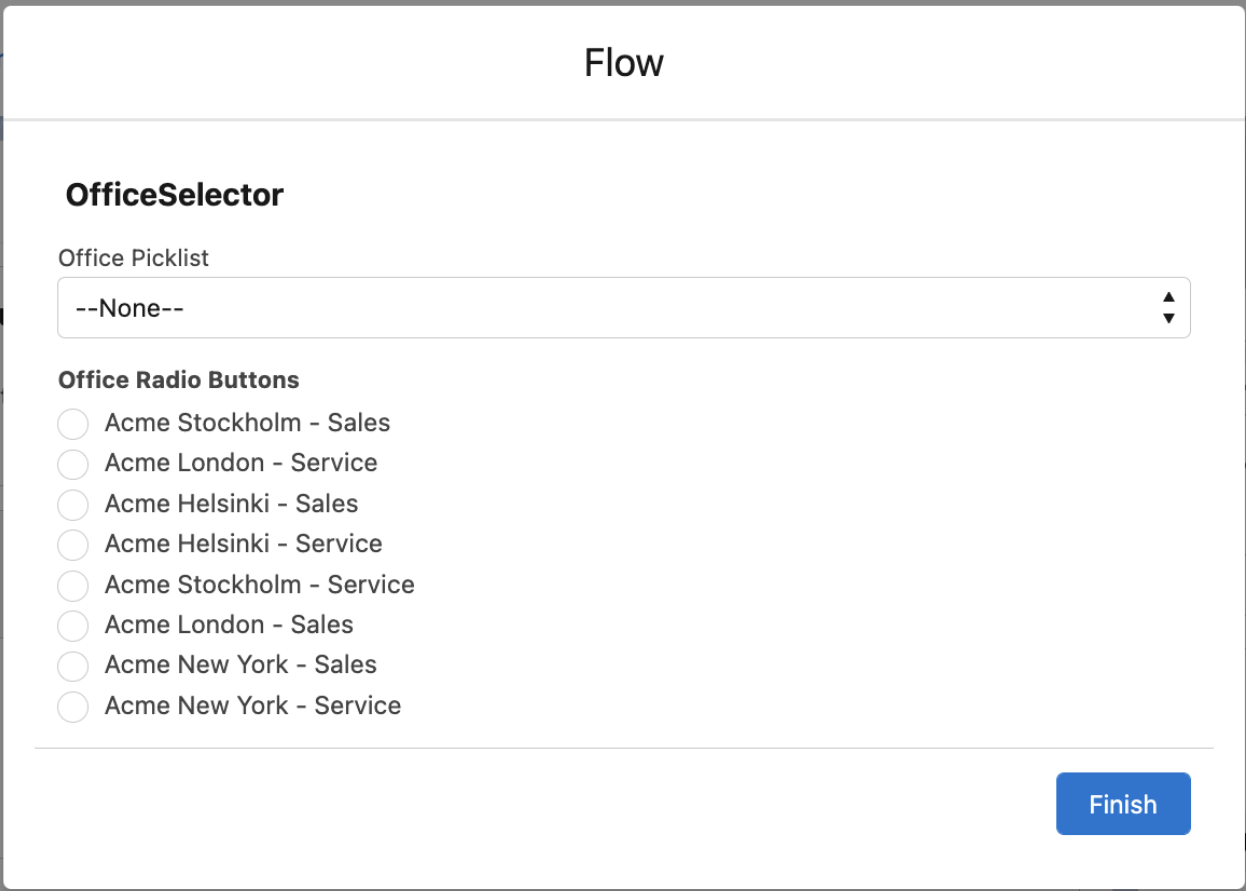 Improving Salesforce Flow selection options - Fluido